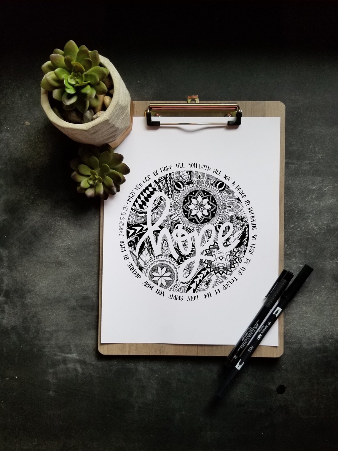 Hope Print , Hope Wall Decor , Mandala Wall Art , Paisley Wall Art ...