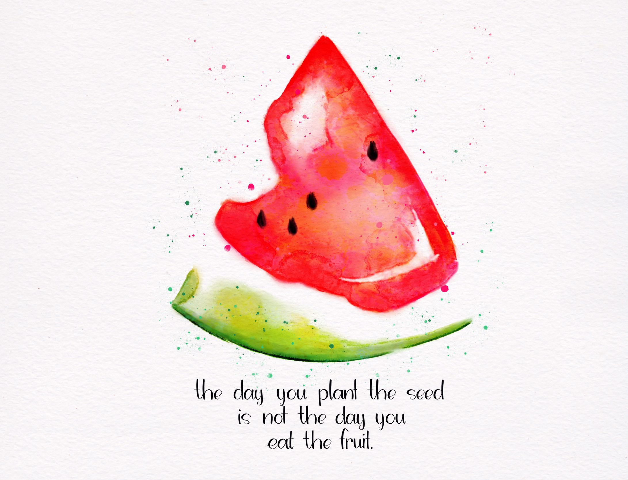 Watermelon Art / Self Care / Give Yourself Credit for How Far You’ve ...