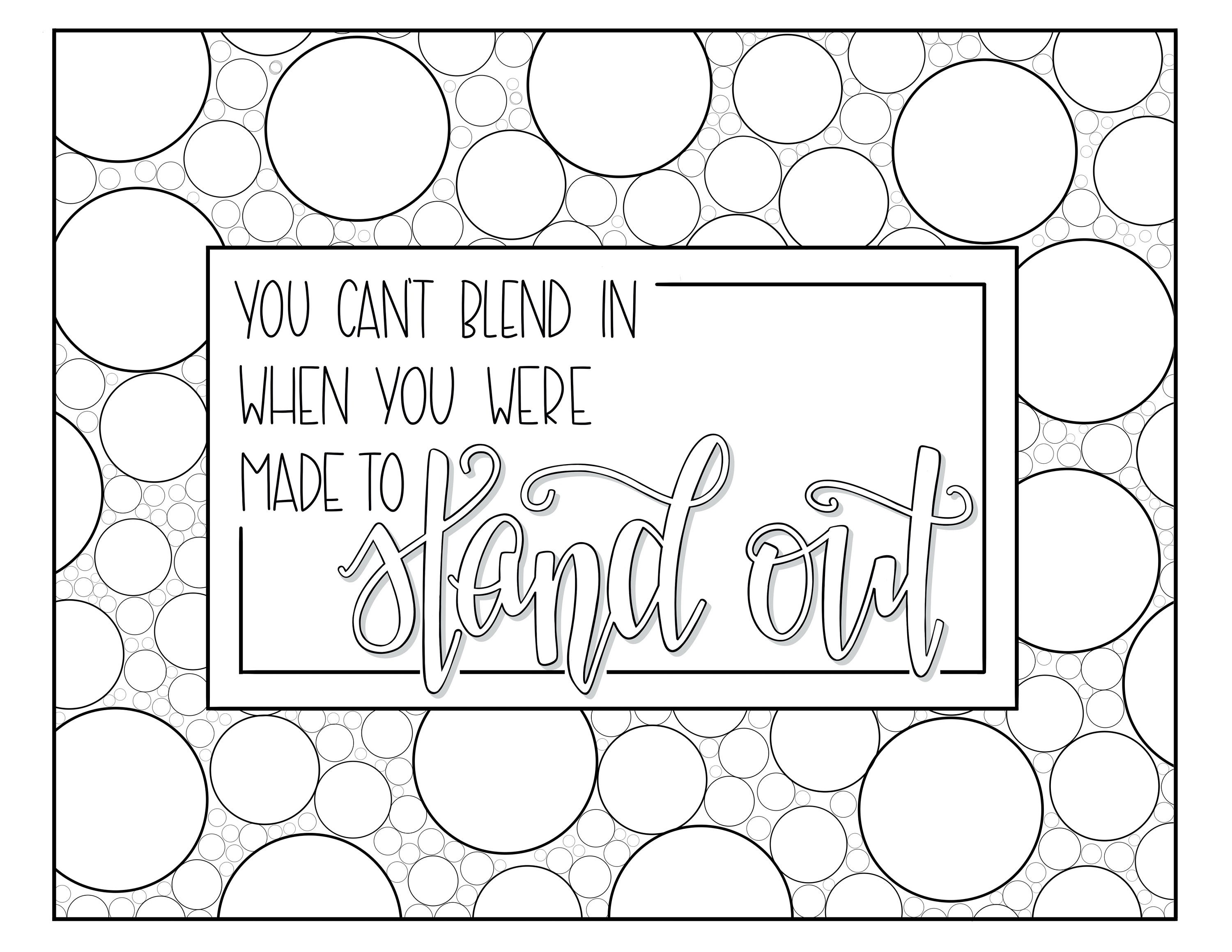 Coloring Page Digital Download / Stand Out Coloring Page / Custom ...