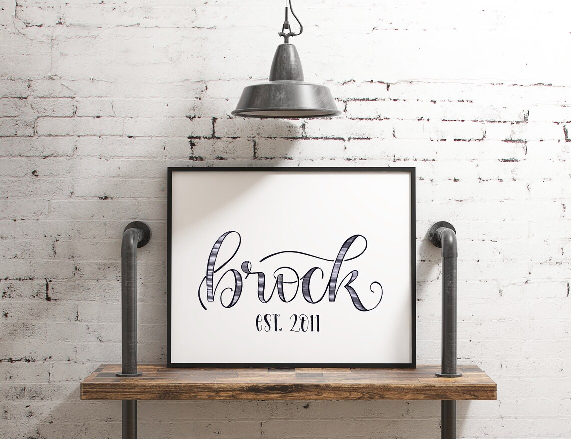 Last Name Sign Custom Last Name Art Last Name Established - Etsy