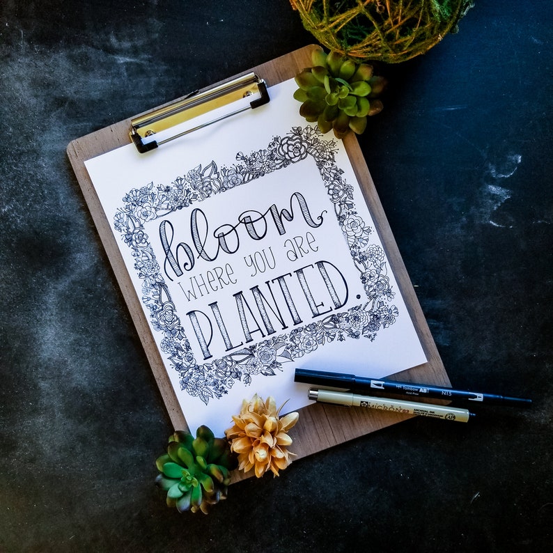 Bloom Where You're Planted / Cactus Print / Bloom Printable / Spring ...