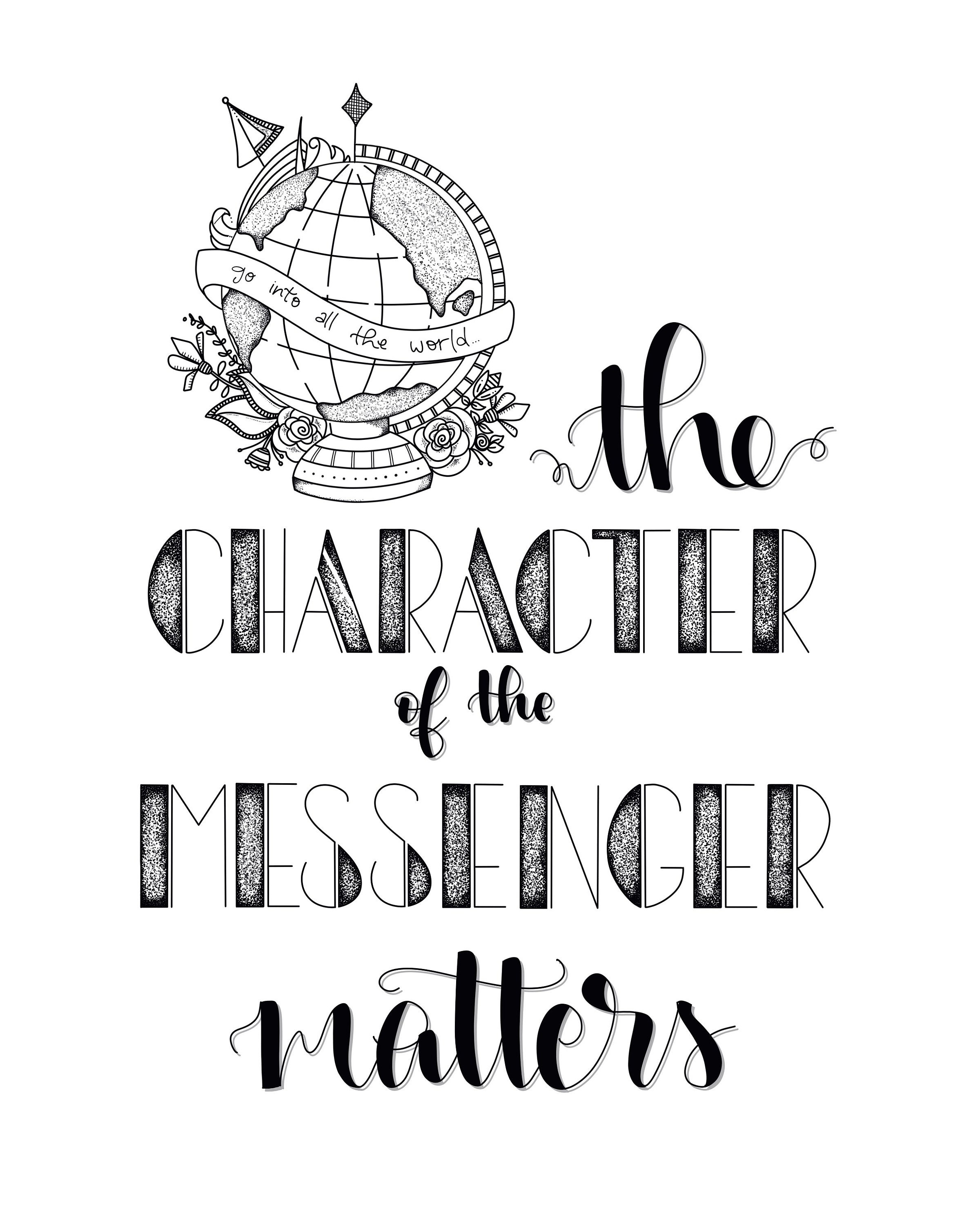 Missions Quote / Character Quote / Great Commission Quote / Black and ...