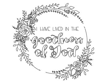 Coloring Page Digital Download / Goodness of God / Bible Verse Coloring ...