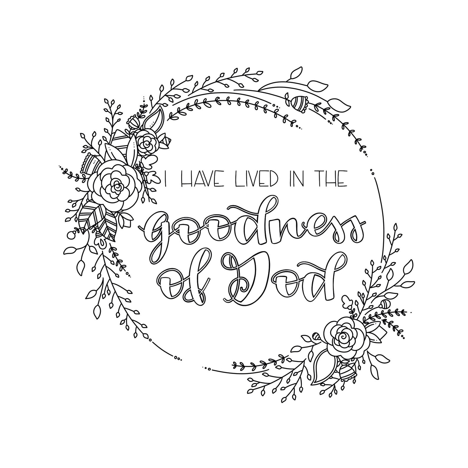 Coloring Page Digital Download / Goodness of God / Bible Verse Coloring ...