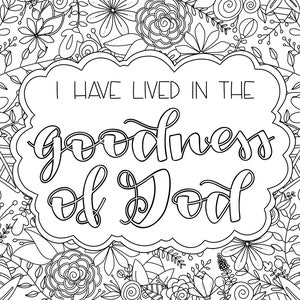 Coloring Page Digital Download / Goodness of God / Bible Verse Coloring ...