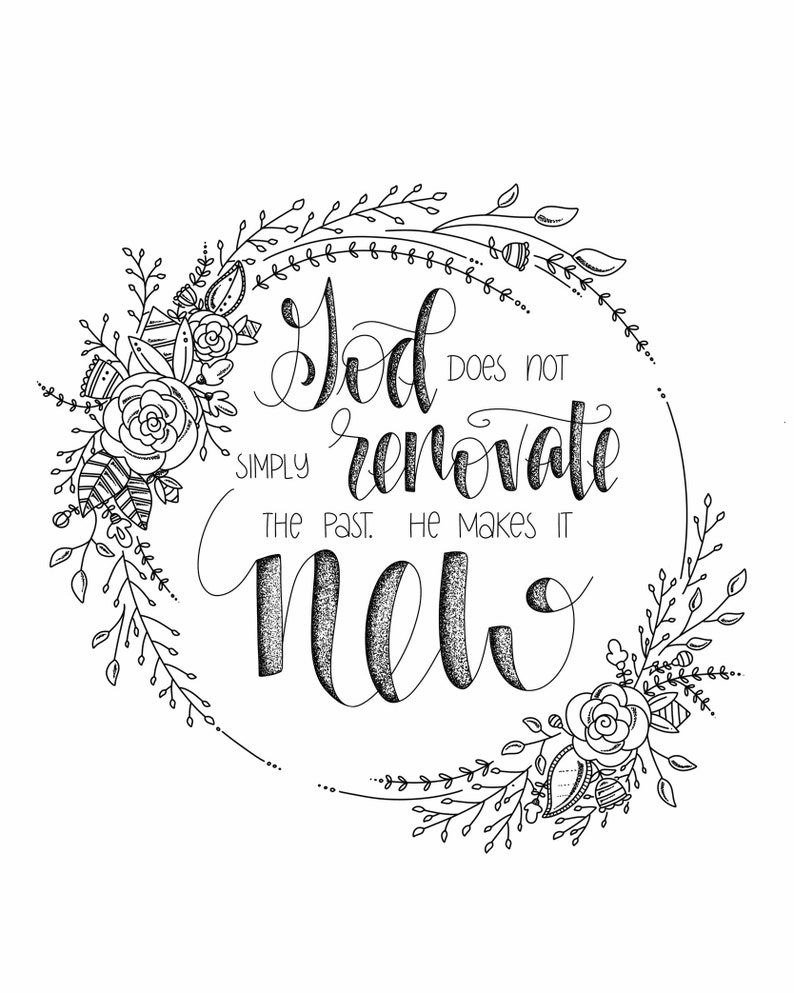 All Things New Printable Art , Redeemed Word Art , Hand Lettered ...