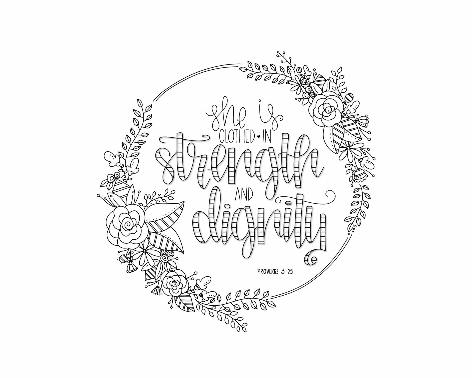 Proverbs 31 Print , Proverbs 31 Wall Decor , She is Clothed in Dignity ...