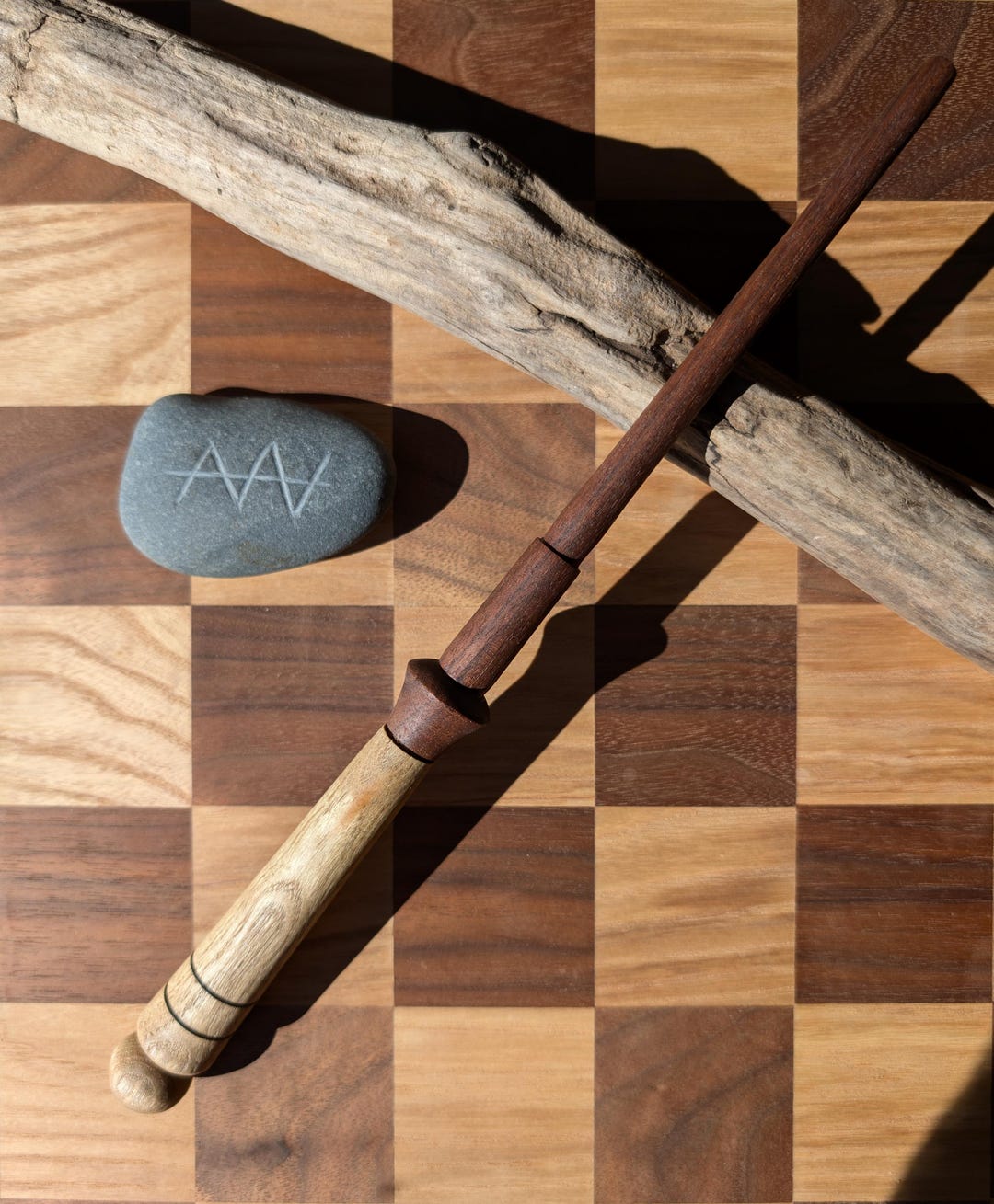 Handcrafted Wooden Wand! Walnut, and Sassafras Wood, 11.5 Inches. One ...