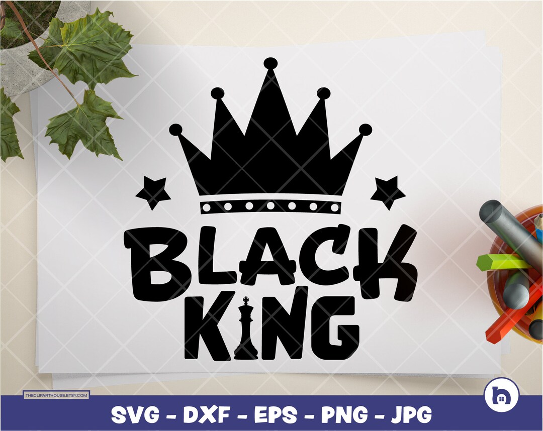 Black King Text 2 | Digital SVG - DXF - EPS - Png - Jpg | Instant ...