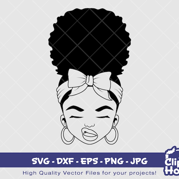 Afro Smirk Svg Etsy