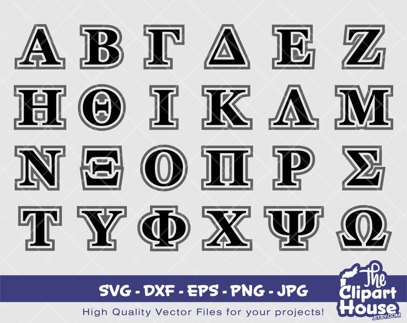 Greek Alphabet | Digital SVG - DXF - EPS - Png - Jpg | Instant Download ...