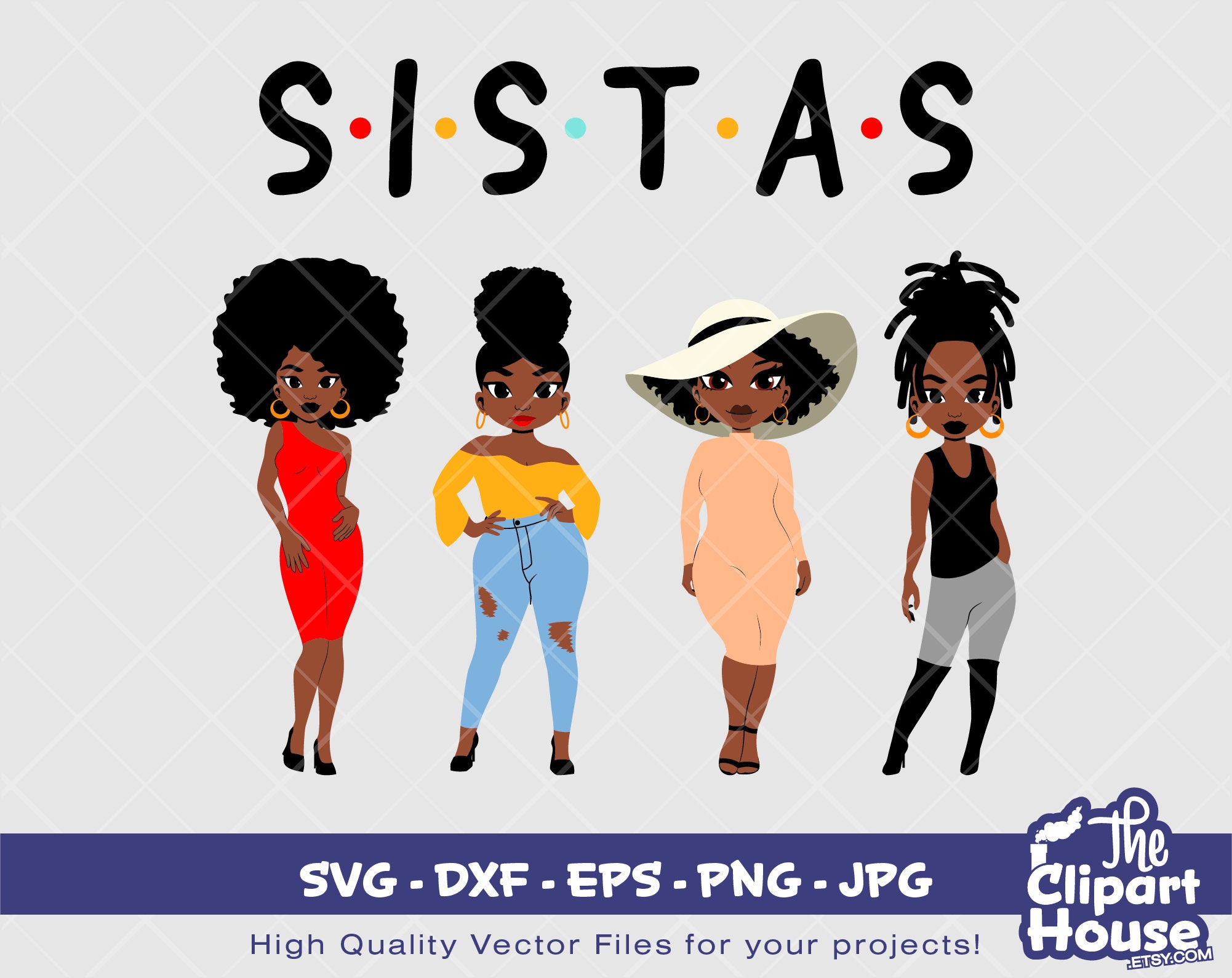 Sistas Digital SVG DXF EPS Png Jpg Instant | Etsy