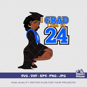 Grad Class of 2024 Woman Blue, Graduation Svg, Senior 2024, Graduation ...