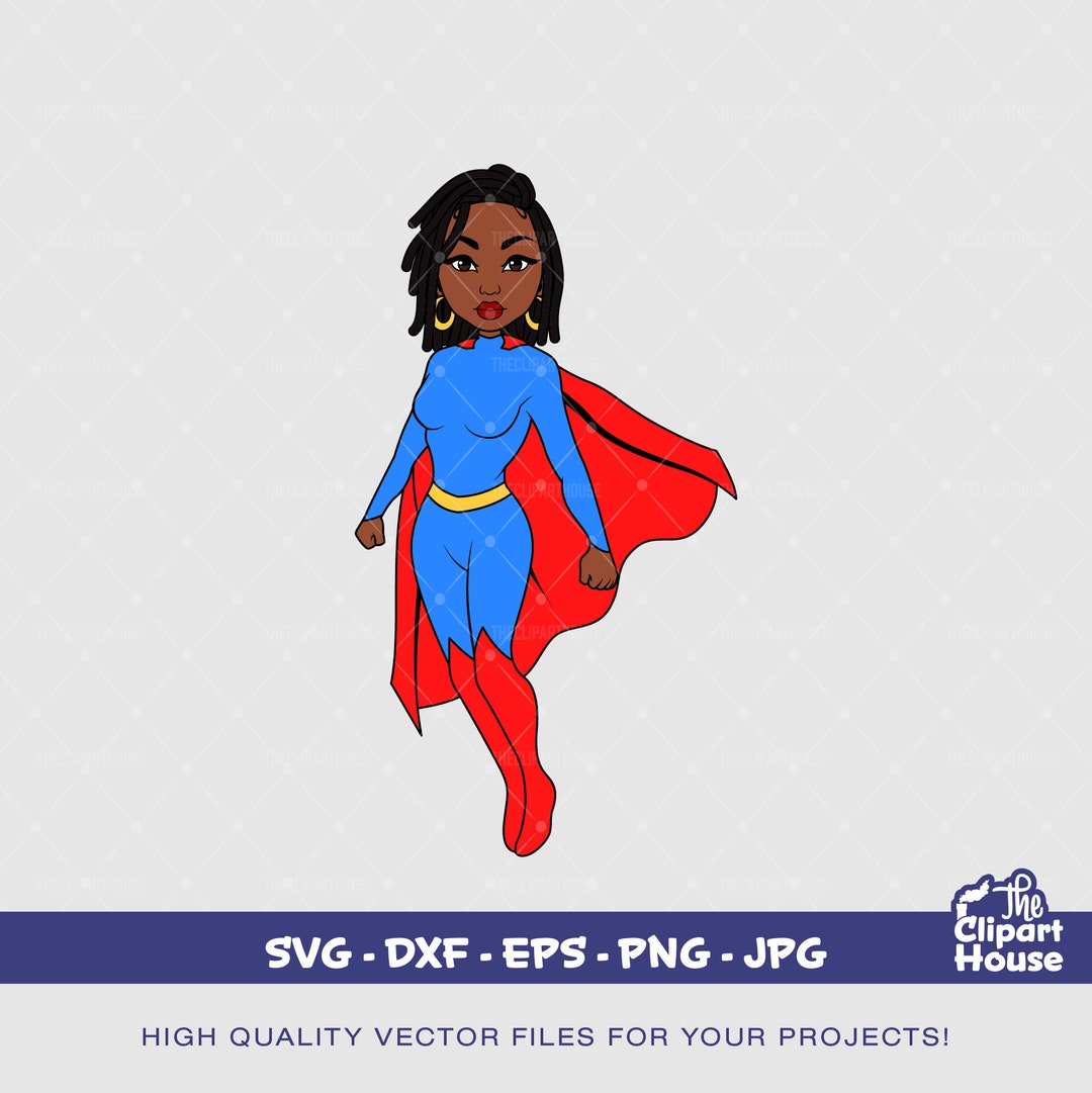 Black Superhero Locs Woman, African American Svg, Black Woman Svg, Hero ...