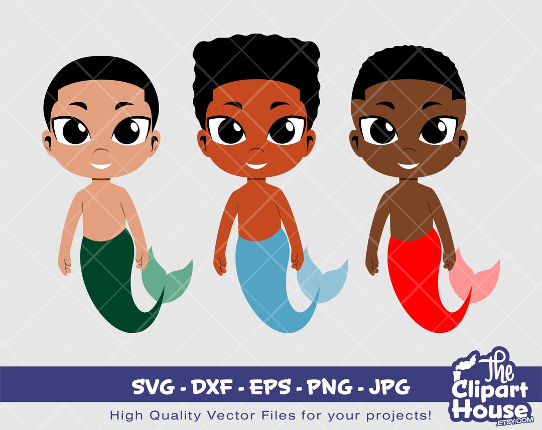 Cute Kid Merboy | Digital SVG - DXF - EPS - Png - Jpg | Instant ...