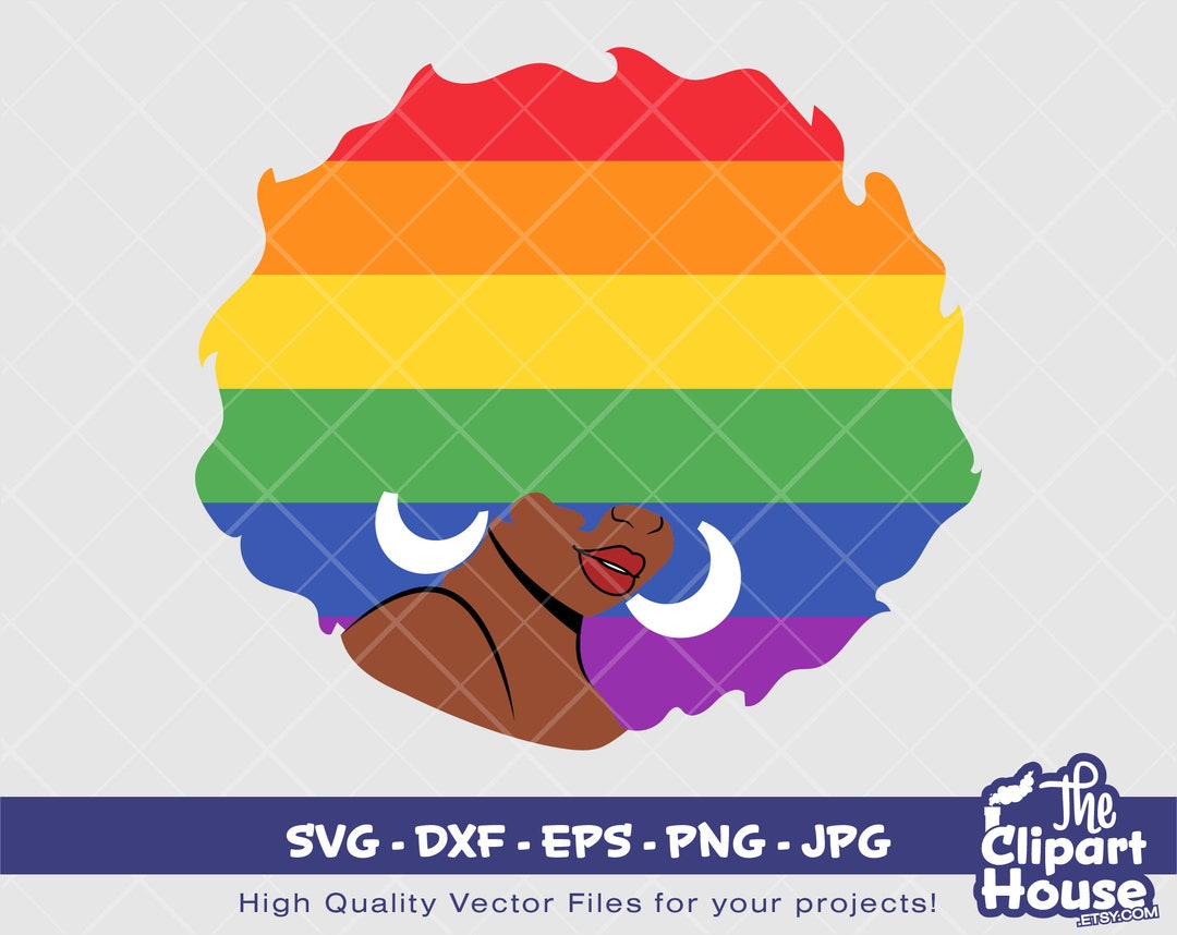 LGBT Afro Smirk | Digital SVG - DXF - Eps - Png - Jpg | Instant ...