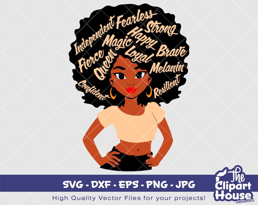 Natural Hair Woman Quotes | Digital SVG - DXF - EPS - Png - Jpg ...