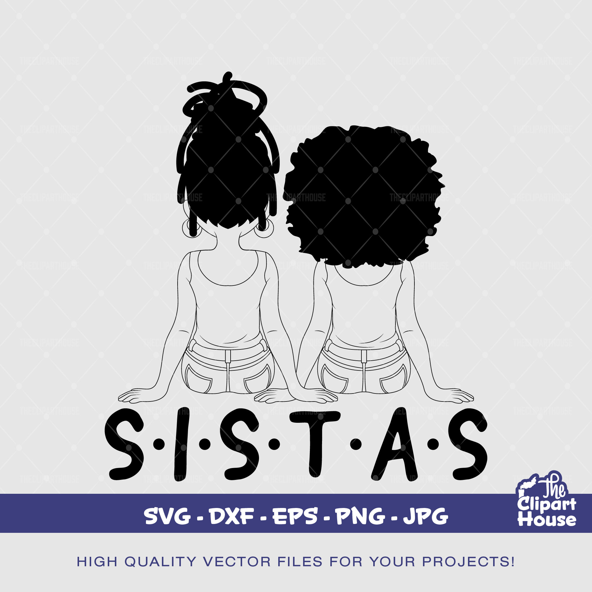 Sistas Girls Silhouette African Svgblack Woman Friendship - Etsy