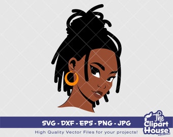 Black Woman Svg Dreadlocks 10 Svg Cutting File Eps Dxf Pdf Png ...
