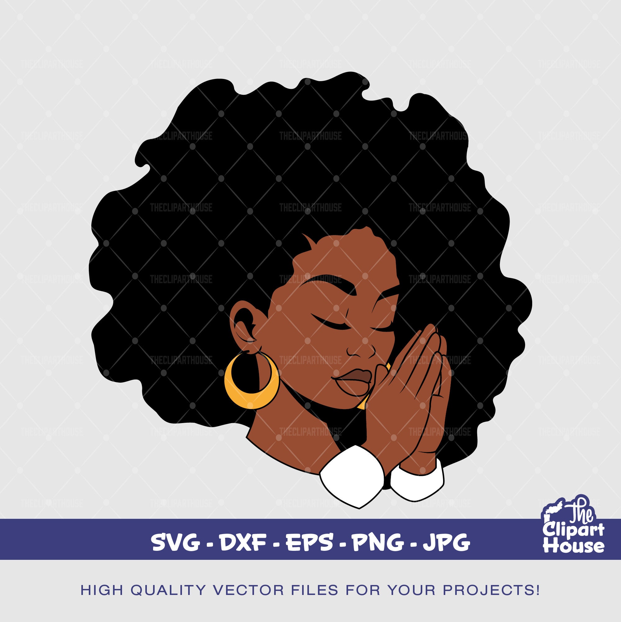 Praying Hands Afro Black Woman African American Svg Black Etsy Canada