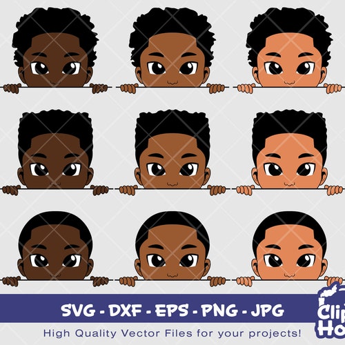 Peekaboo Boy Bundle Black Afro Boy Svg Cute Black African - Etsy