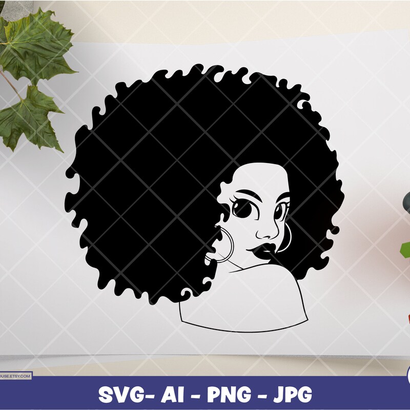 Afro Svg - Etsy