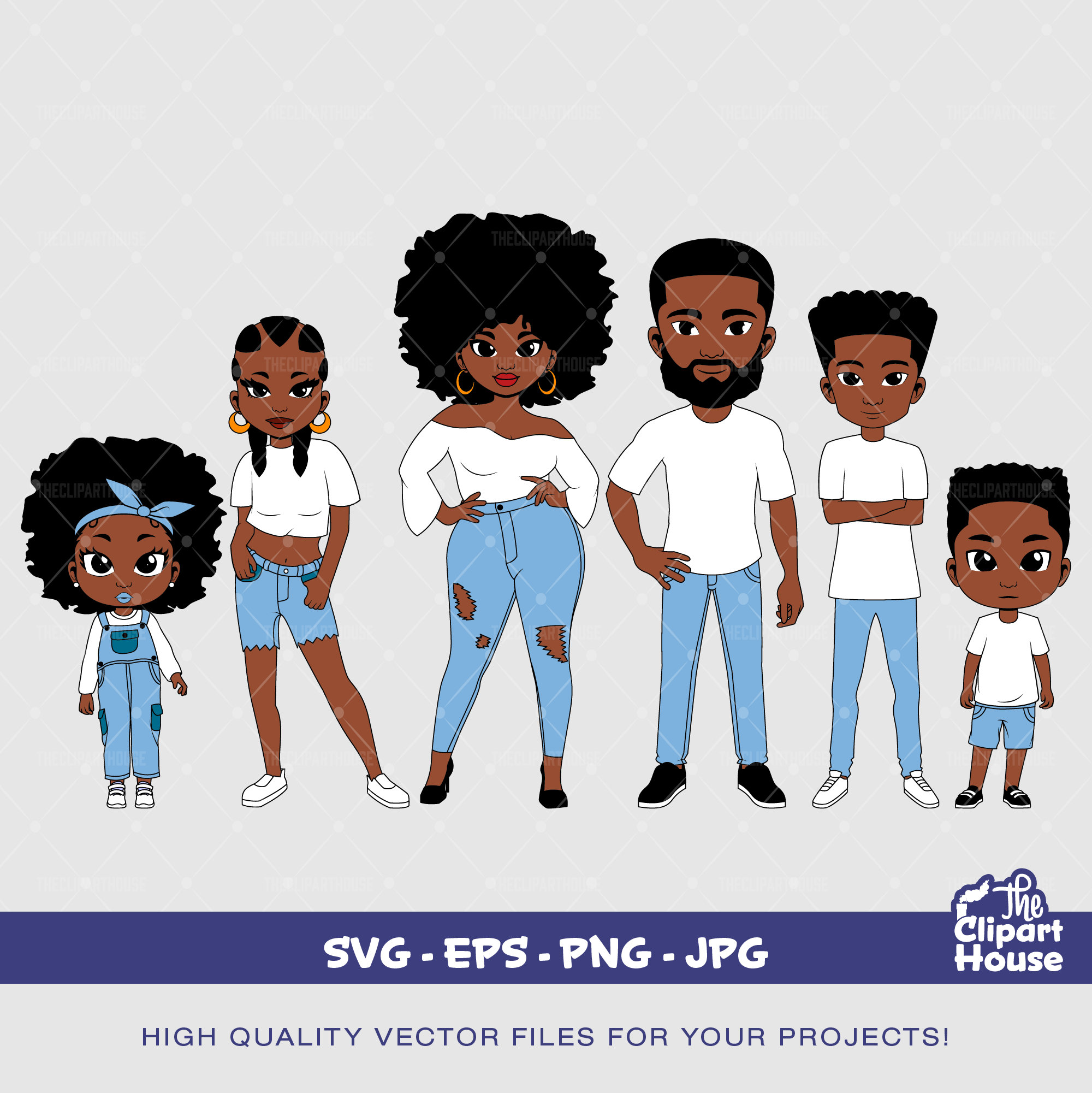 African American Family Clipart