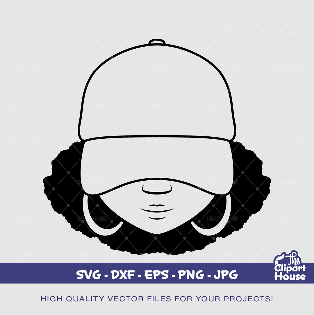 Afro Smile Cap Silhouette | Digital SVG - DXF - EPS - Png - Jpg ...