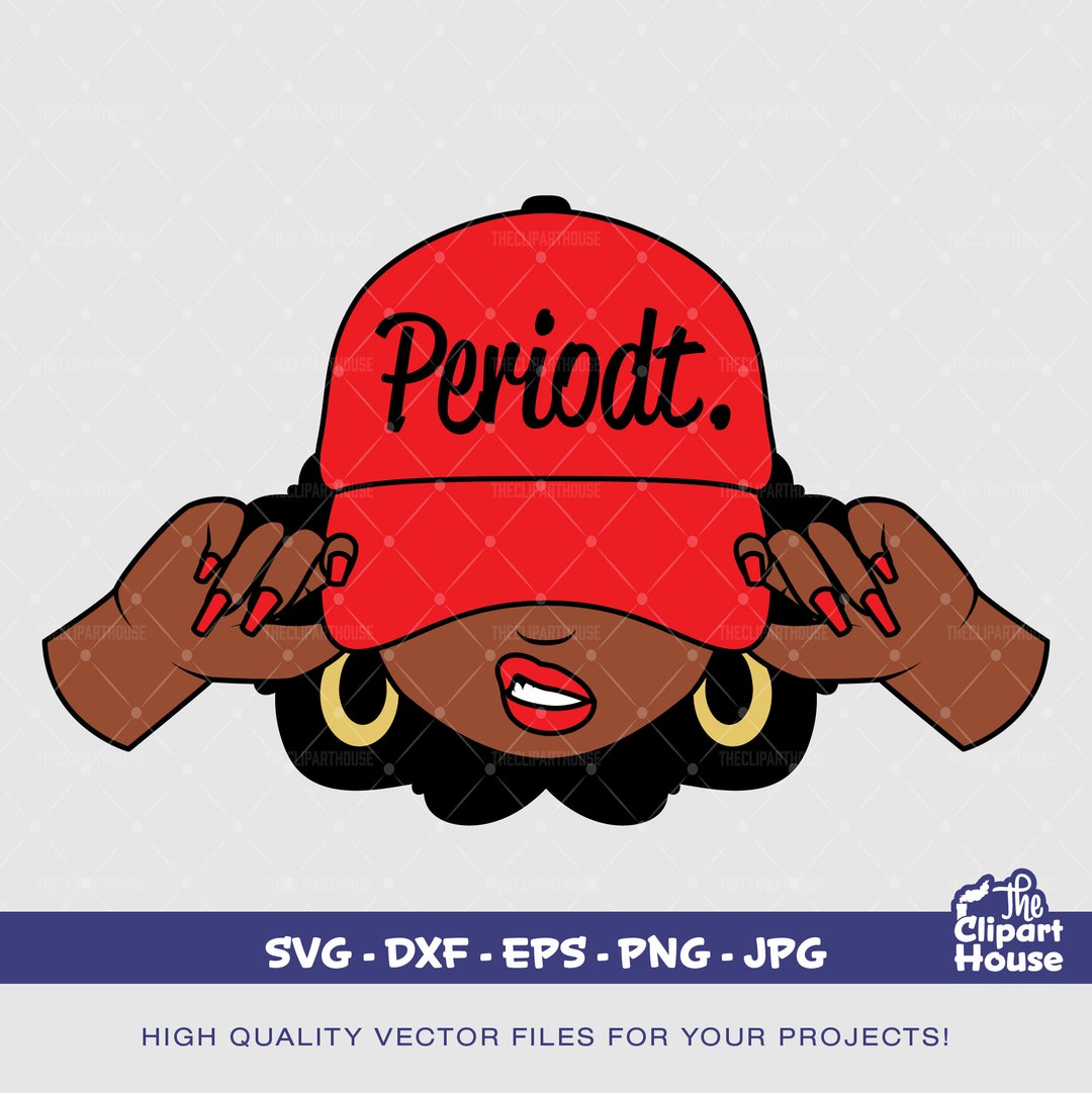 Cartoony Periodt Woman Smirk Cap Smirk Svg African American Svg