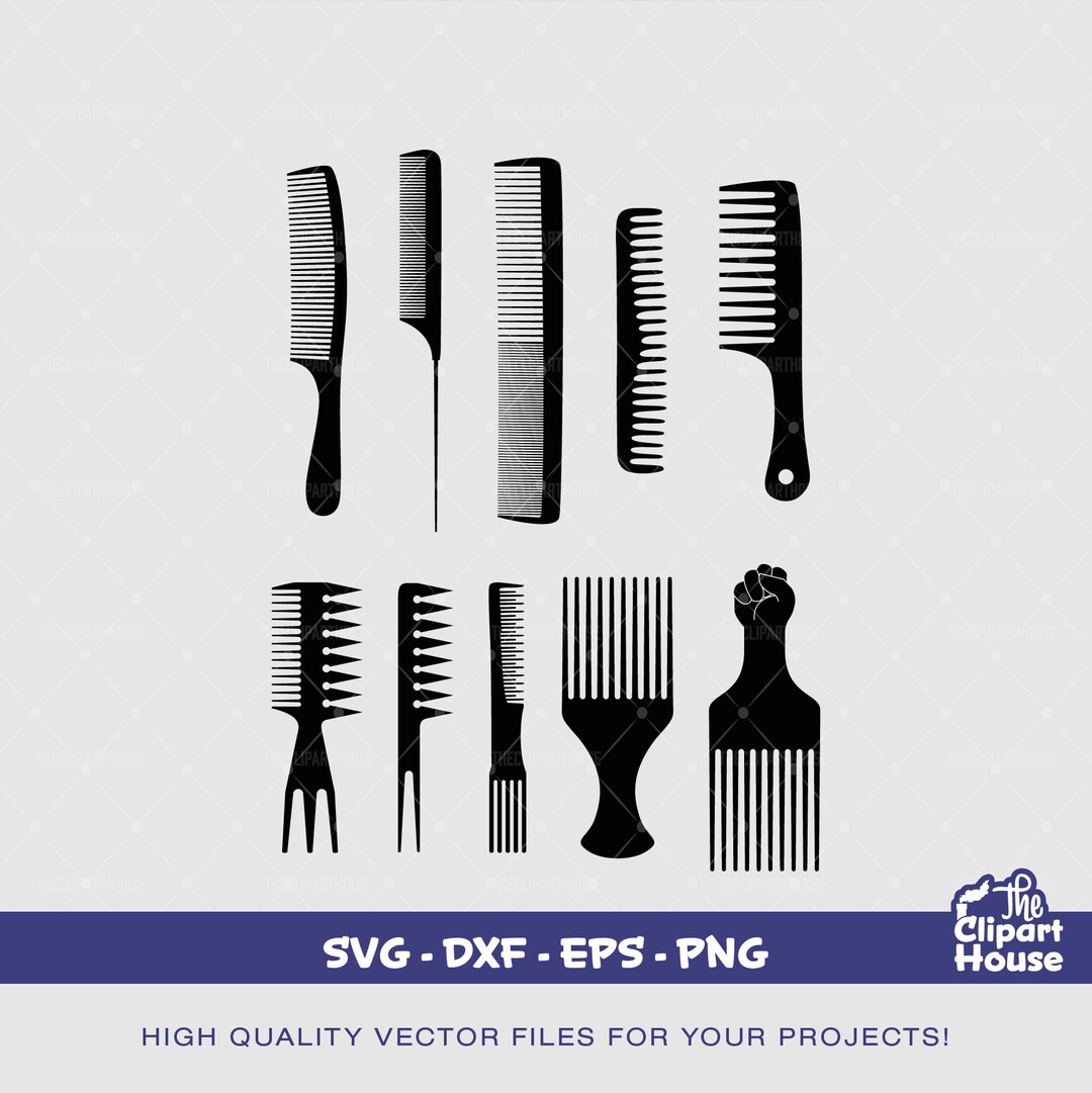 Hair Combs, Scrapbook, Illustration, Text, Silhouette, Hairdresser ...