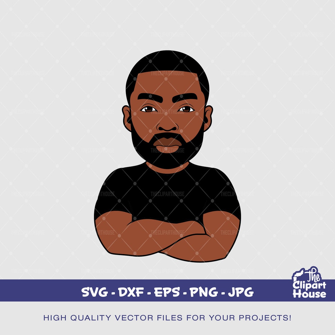 Strong Black Man African American Svg Black Man Svg Bearded Man Svg