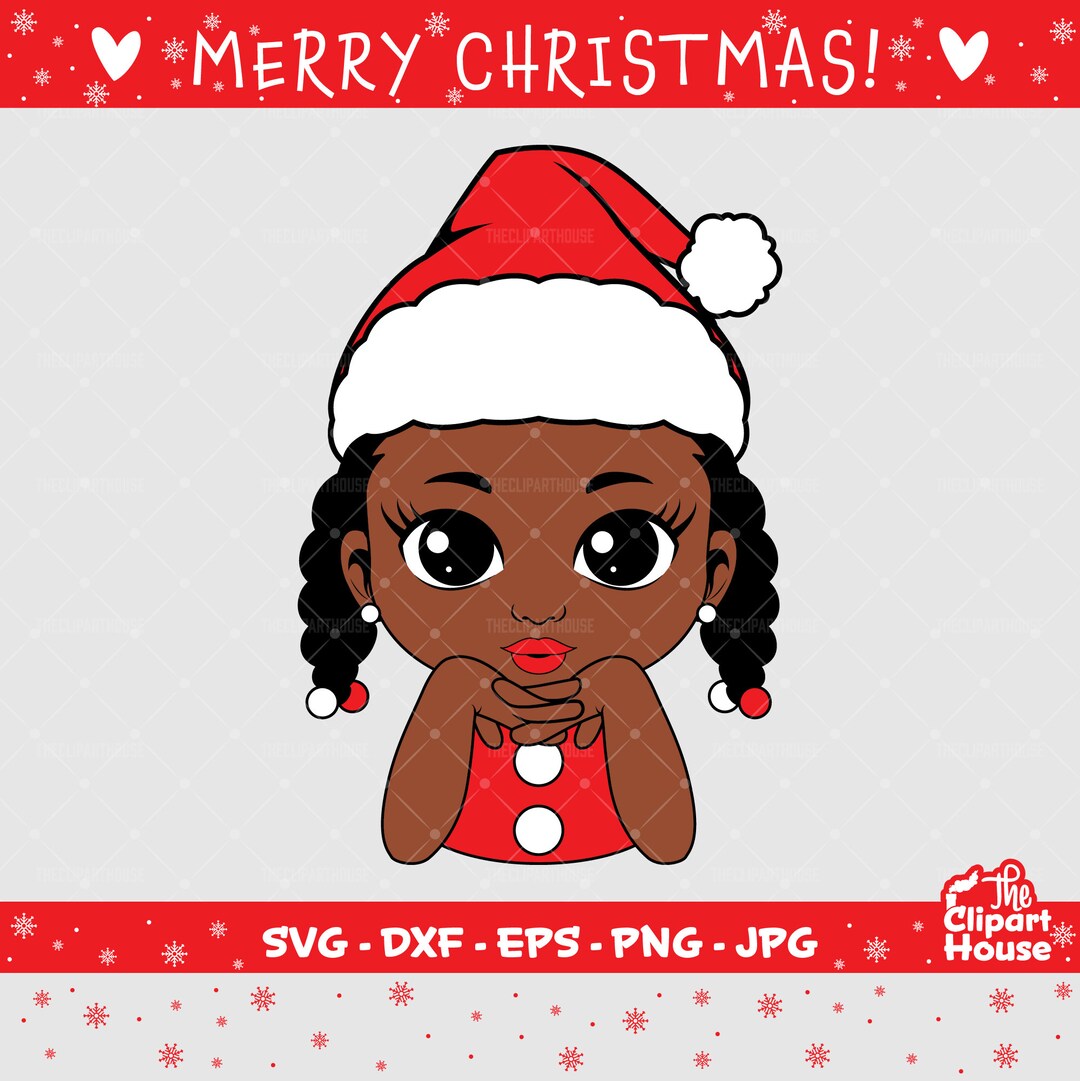 Christmas Black Girl, Christmas Svg, Family Svg, Santa Claus Svg, Elf ...