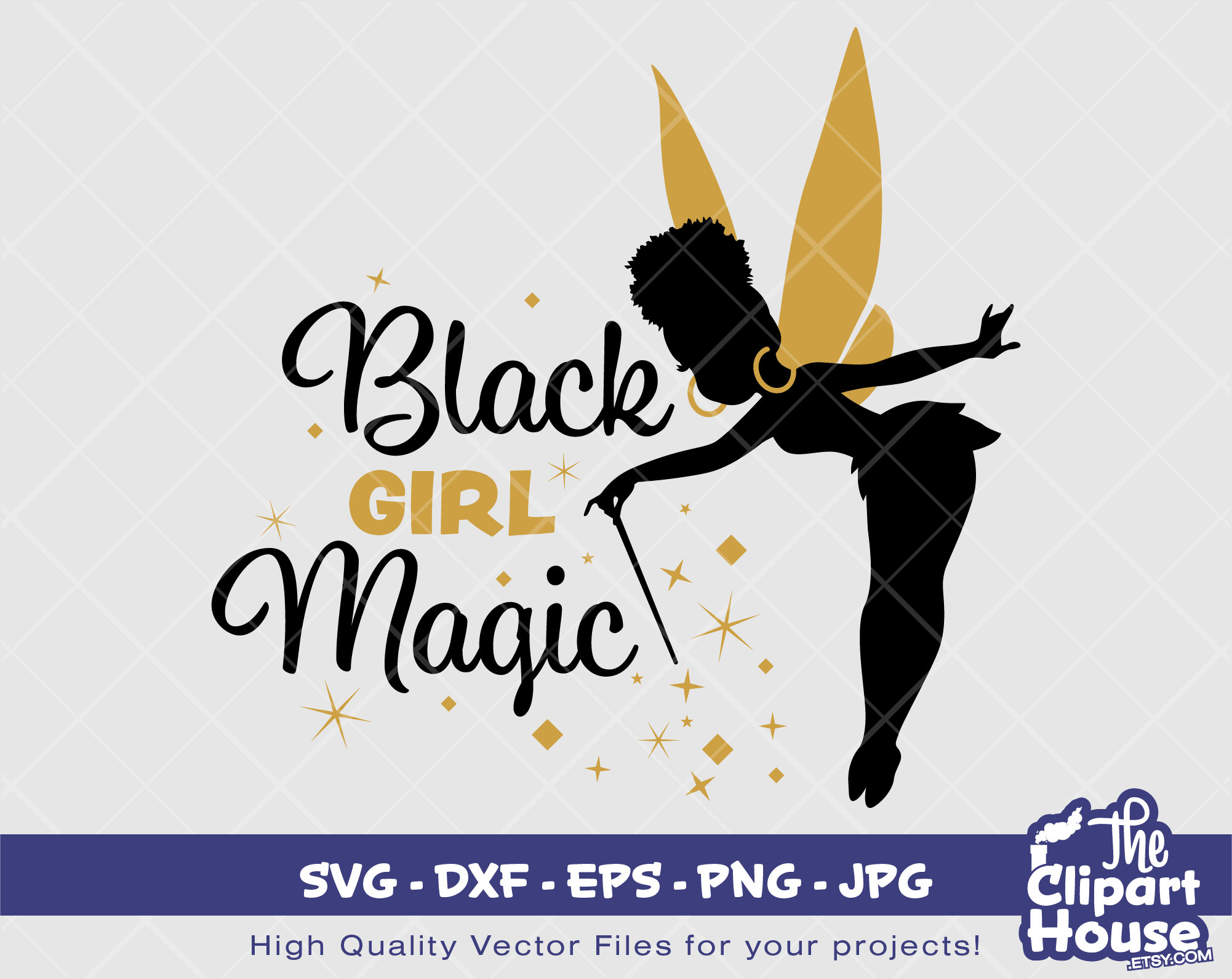 Black Girl Magic Fairy | Digital SVG - DXF - EPS - Png - Jpg | Instant ...
