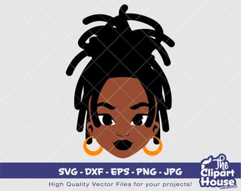 Black Woman Svg Dreadlocks 10 Svg Cutting File Eps Dxf Pdf Png ...