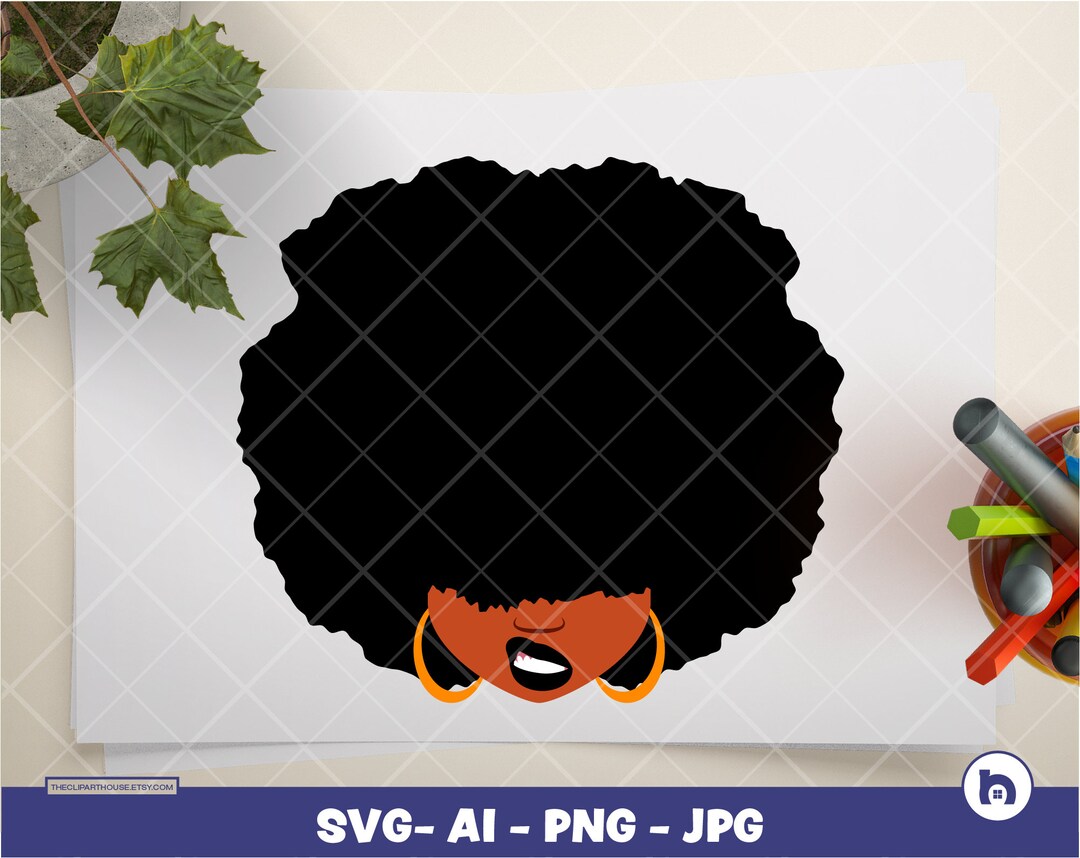 Afro Smirk 2 | Digital PNG - Ai - SVG - JPG | Instant Download | Smirk ...
