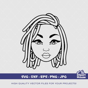 Locs Woman Silhouette, African American Svg, Black Woman Svg, Melanin ...