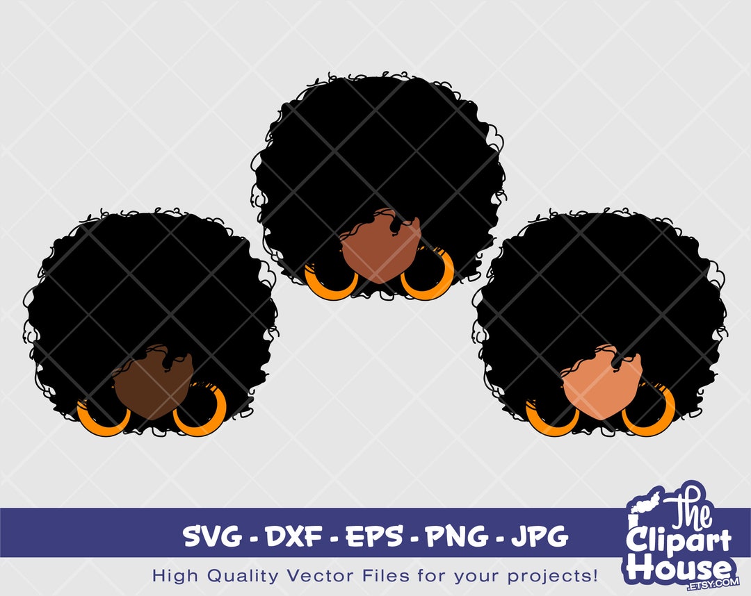No Face Afro Woman 2 | Digital SVG - DXF - EPS - Png - Jpg | Instant ...
