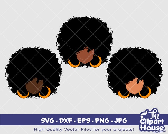 No Face Afro Woman 2 Digital SVG DXF EPS Png Jpg | Etsy