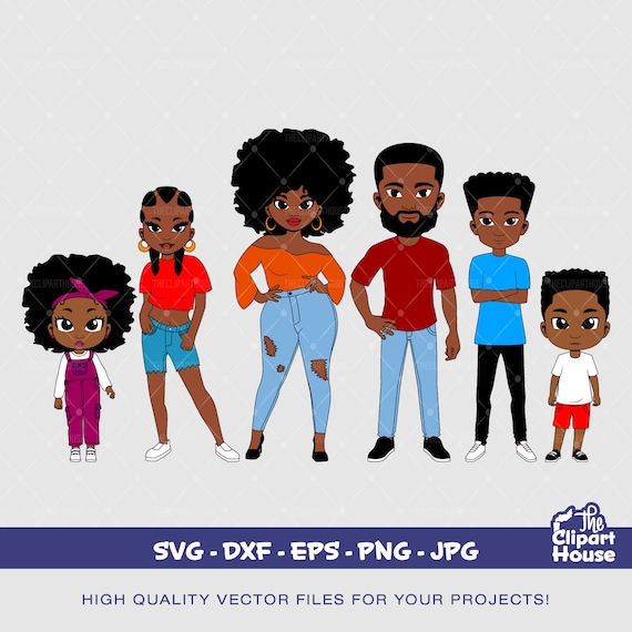 Black Family Digital SVG DXF EPS Png Jpg Instant - Etsy