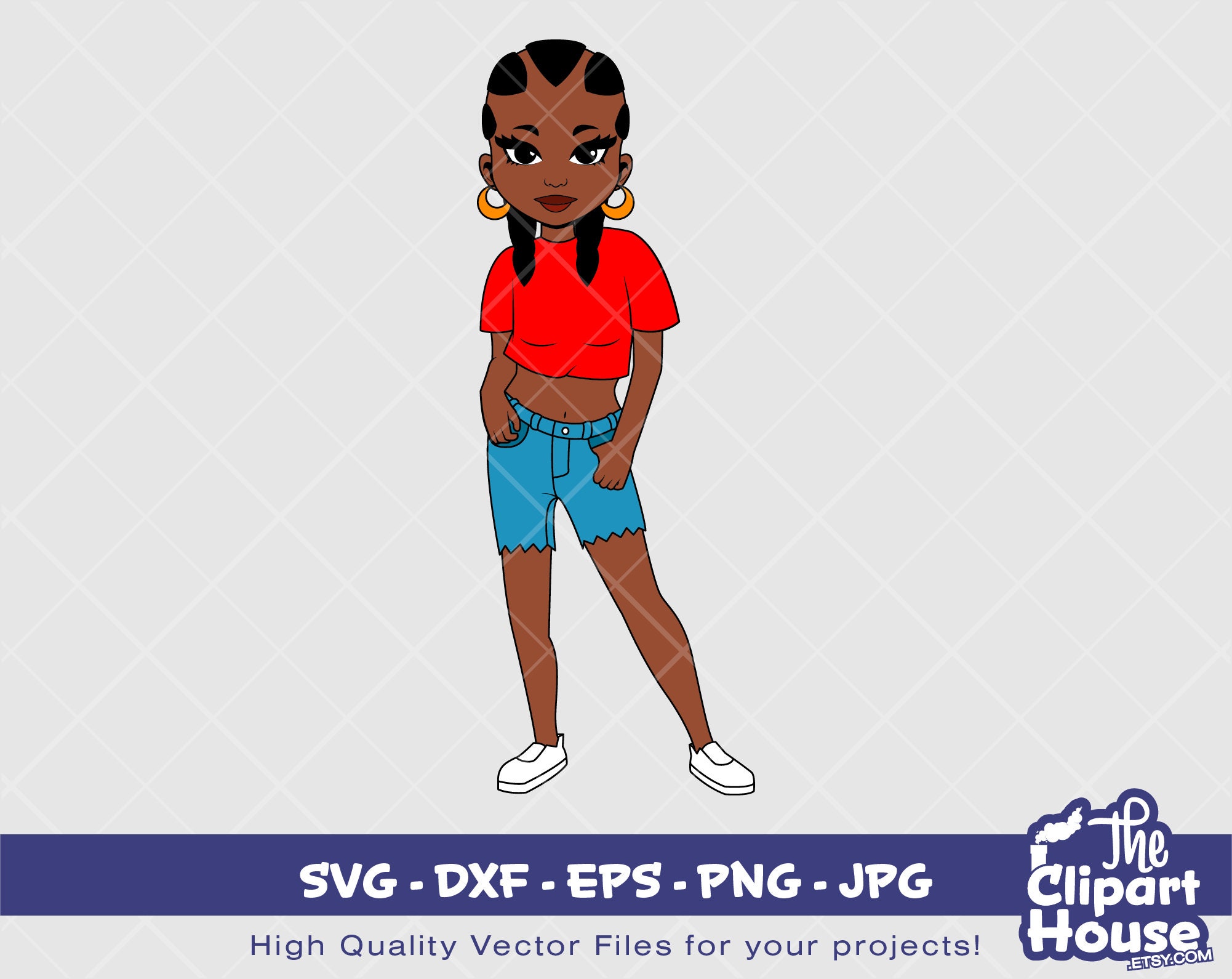 African American Teenage Girl Clipart