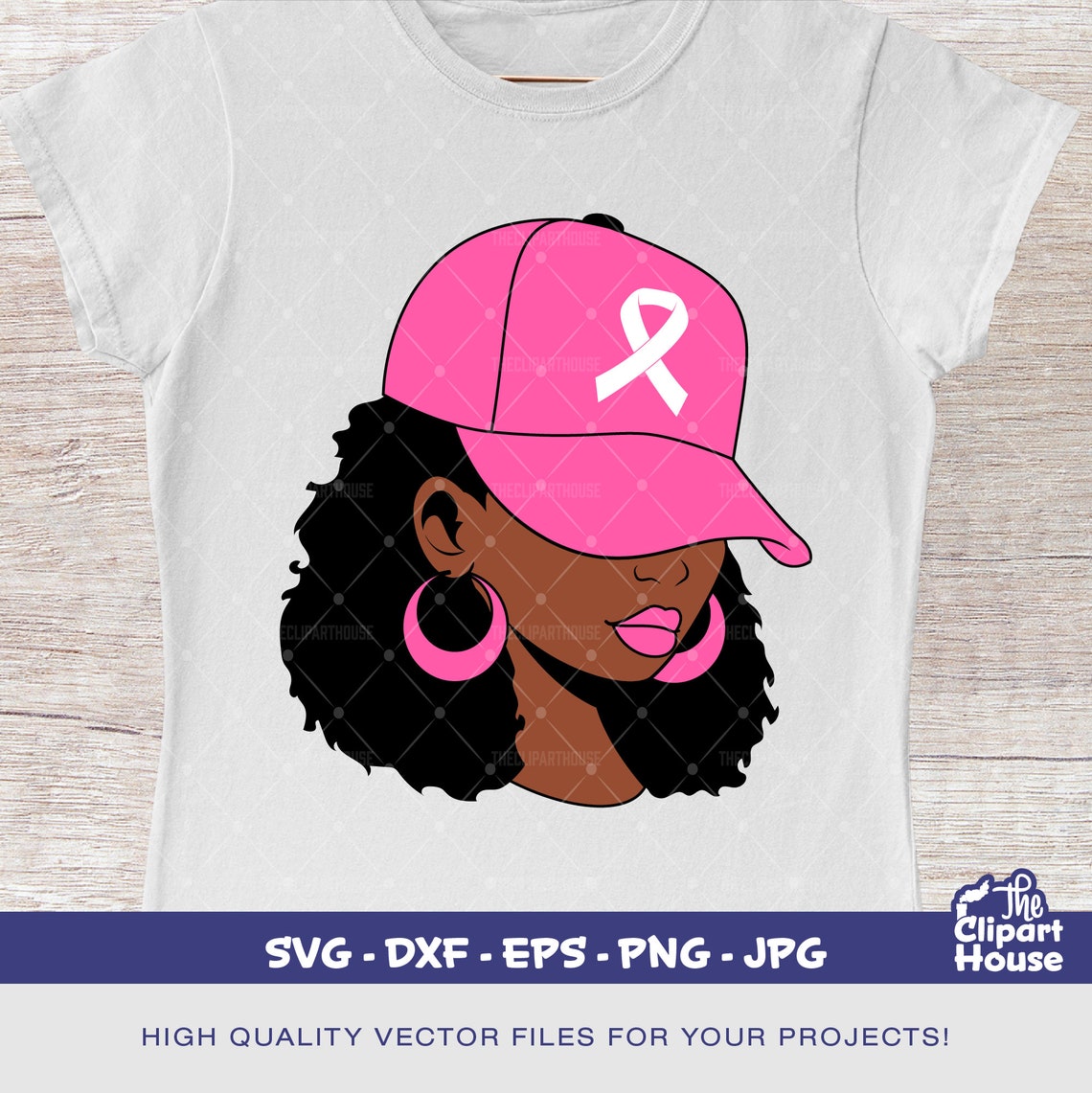Breast Cancer Black Woman Cap, Cancer Research Svg, Cancer Ribbon Svg ...