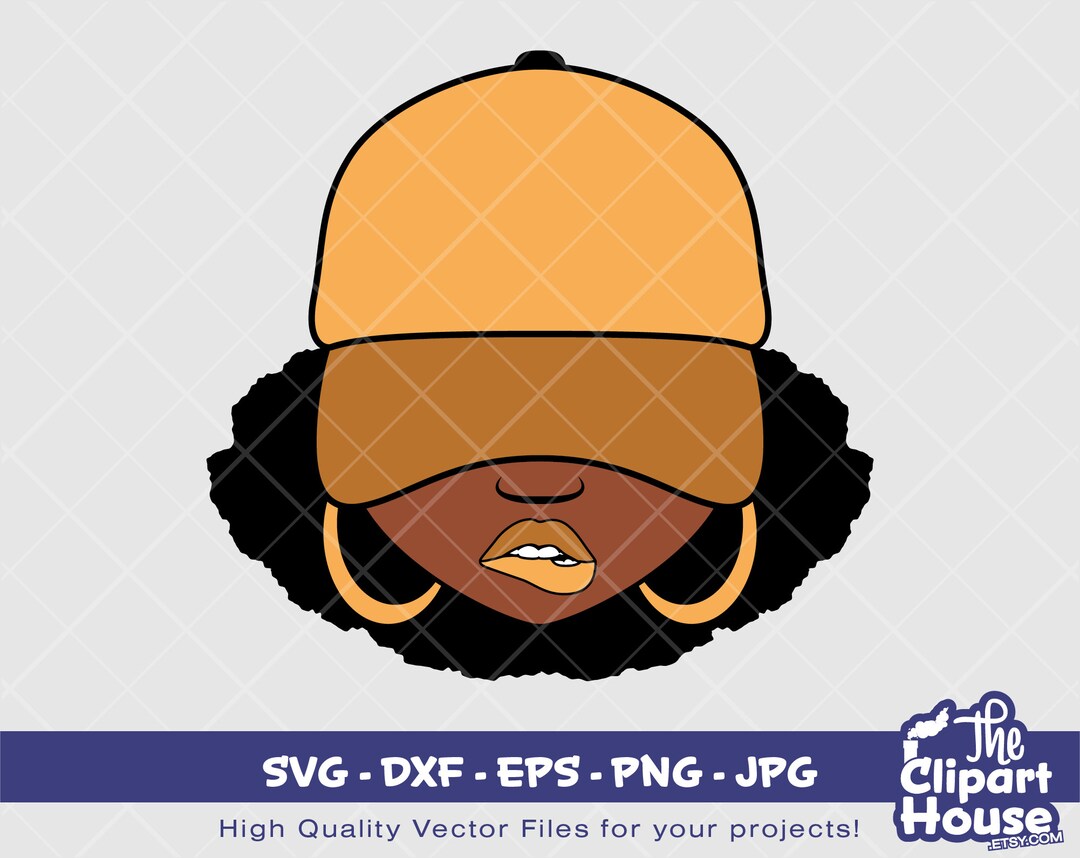Afro Lip Bite Cap | Digital SVG - DXF - EPS - Png - Jpg | Instant ...