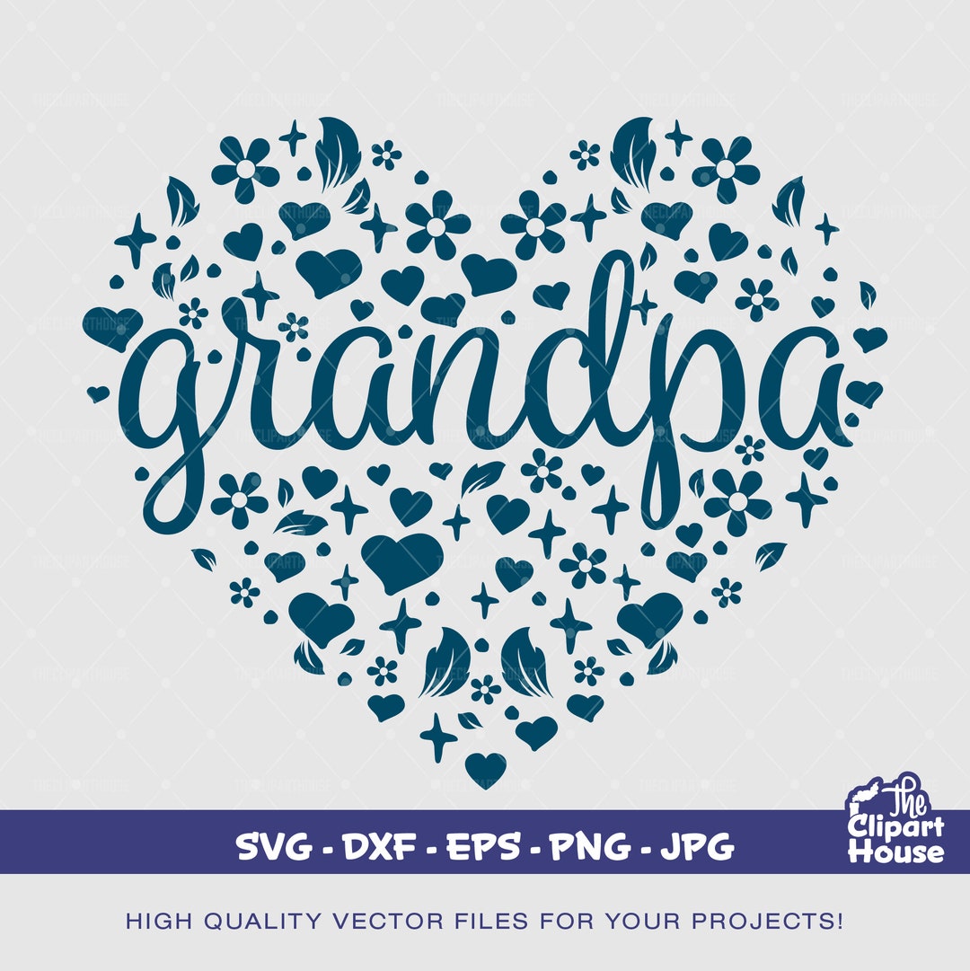 Grandpa Heart Text, Family Svg, Dad Squad Svg, Father Svg, Family Svg ...