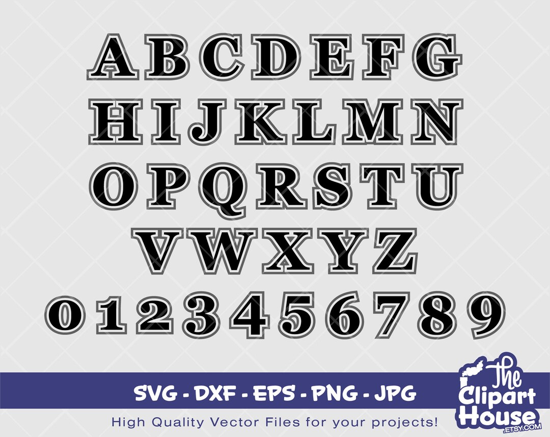 English Alphabet | Digital SVG - DXF - EPS - Png - Jpg | Instant ...