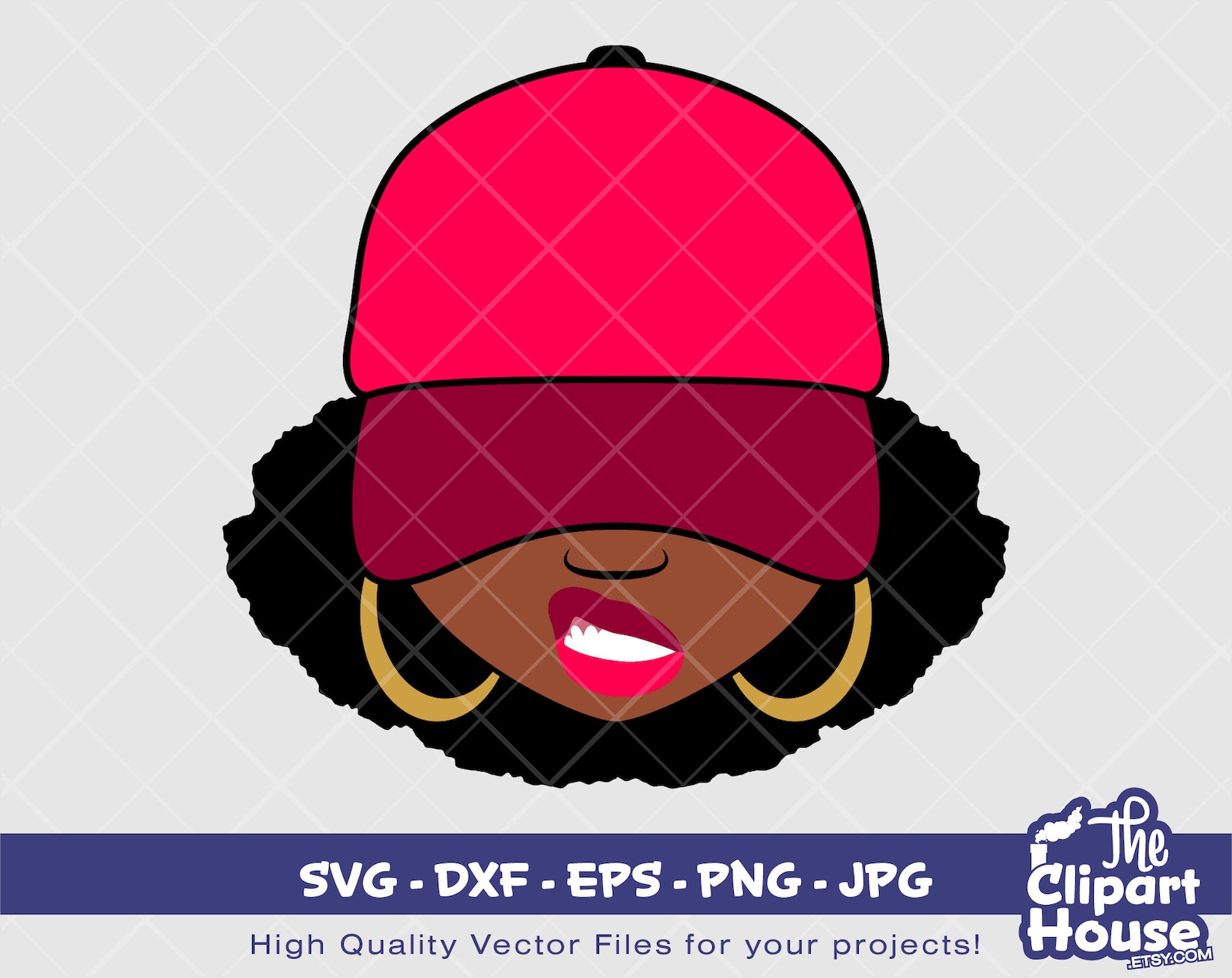 Afro Smirk Cap Digital SVG DXF EPS Png Jpg Instant - Etsy