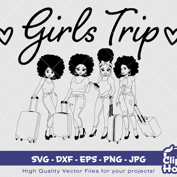 Black Girls Travel Svg - Etsy