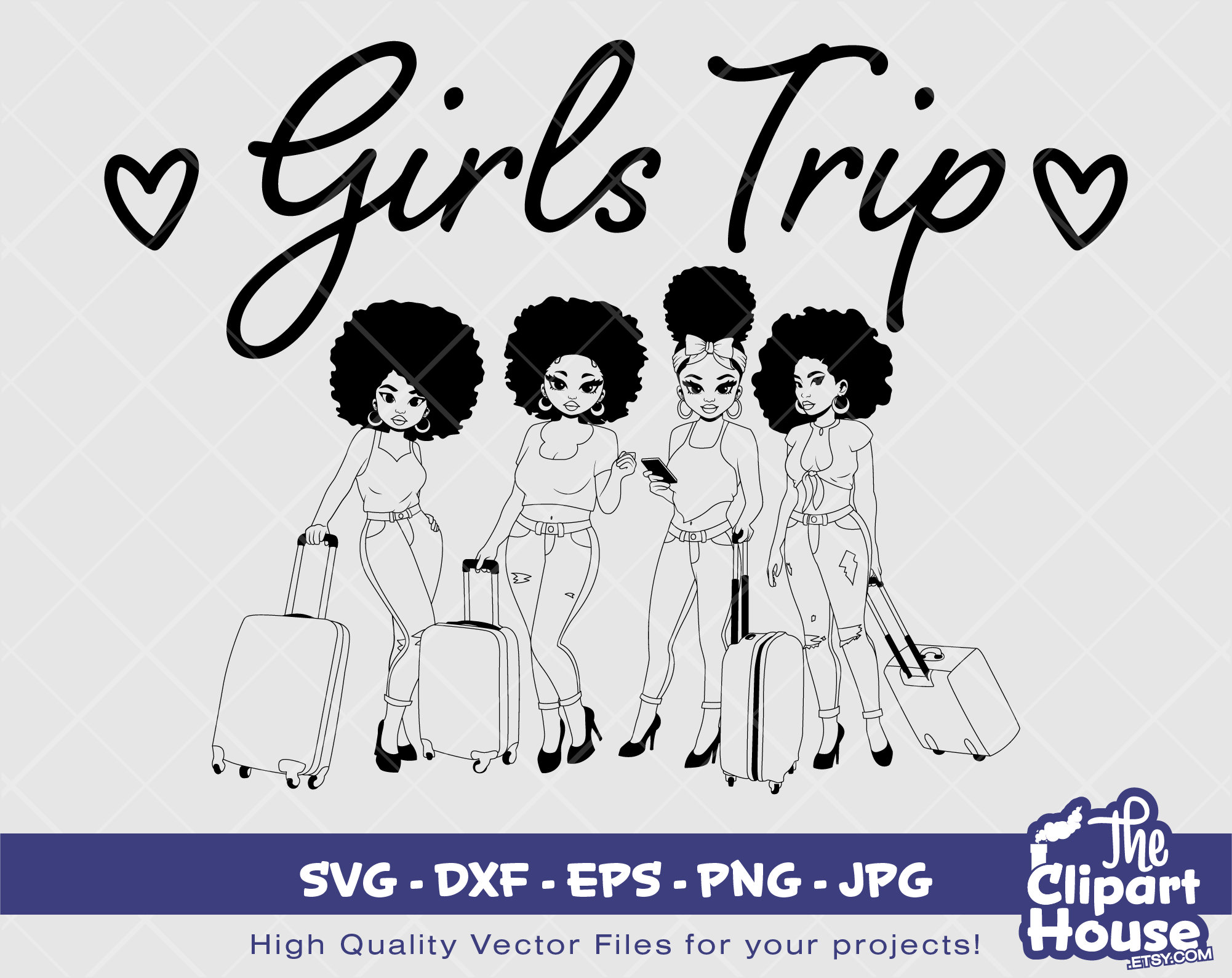 Girls Trip Silhouette Digital SVG DXF EPS Png Jpg - Etsy