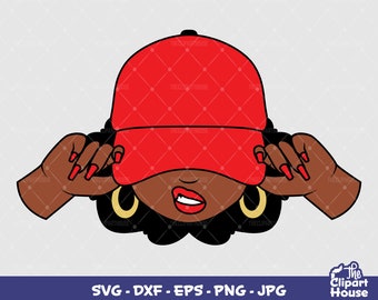 Afro Woman Little Miss Selfie, Smirk Svg, African American Svg, Black ...