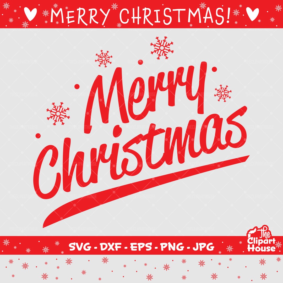 Merry Christmas Text 3 | Digital SVG - DXF - EPS - Png - Jpg | Instant ...