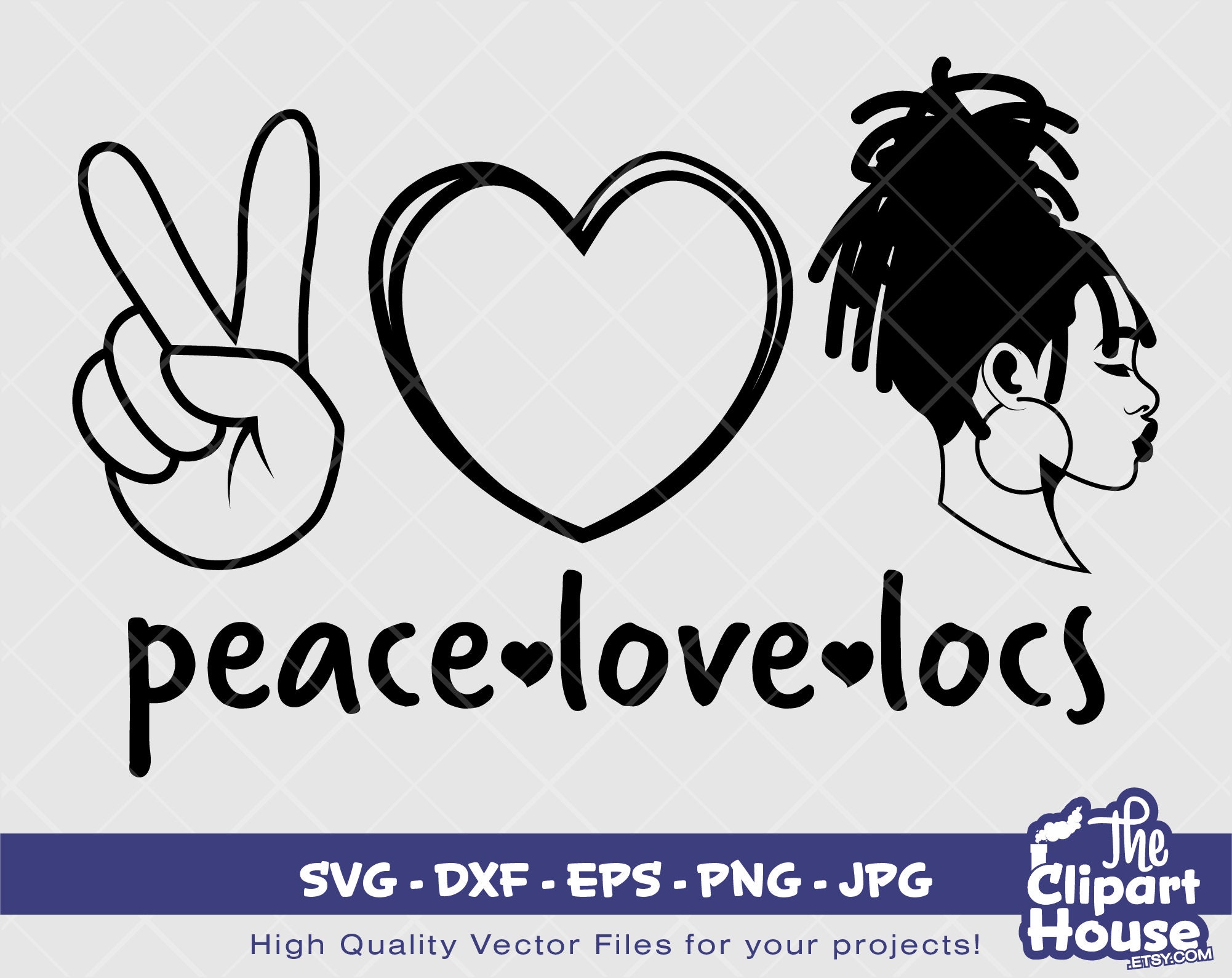 Peace Love Locs Silhouette Digital SVG DXF EPS Png - Etsy